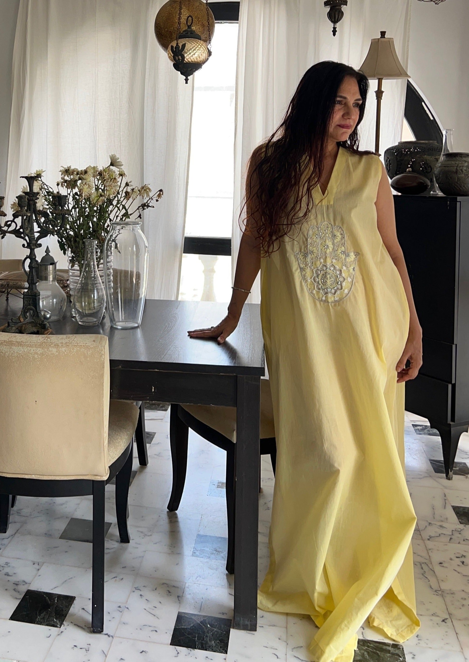 Fatima tree of life in pale yellow – Arizai by Atiya